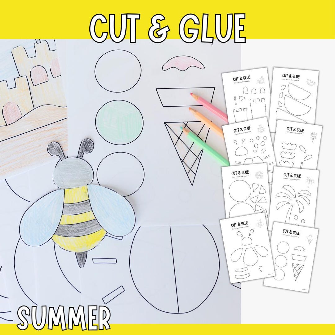 Cut and Paste Summer Craft – Printable Summer Activities for Kids ...