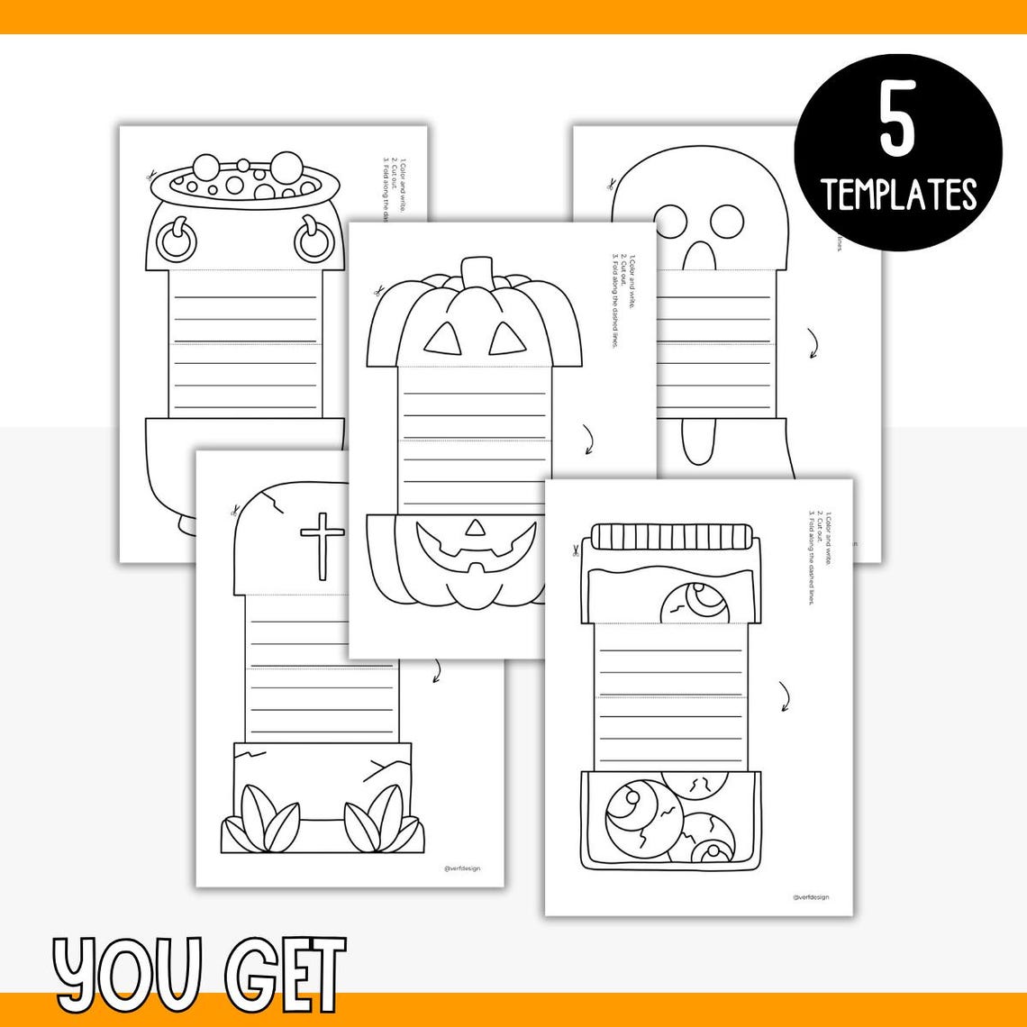 Printable Halloween Writing Templates Craft - Etsy