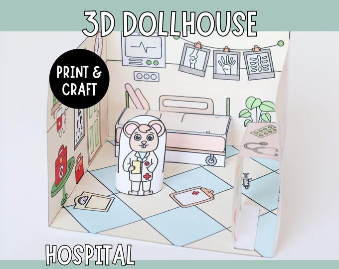 Paper Dollhouse Hospital: Mini Pop-up Book, Printable Clinic (PDF) - Etsy