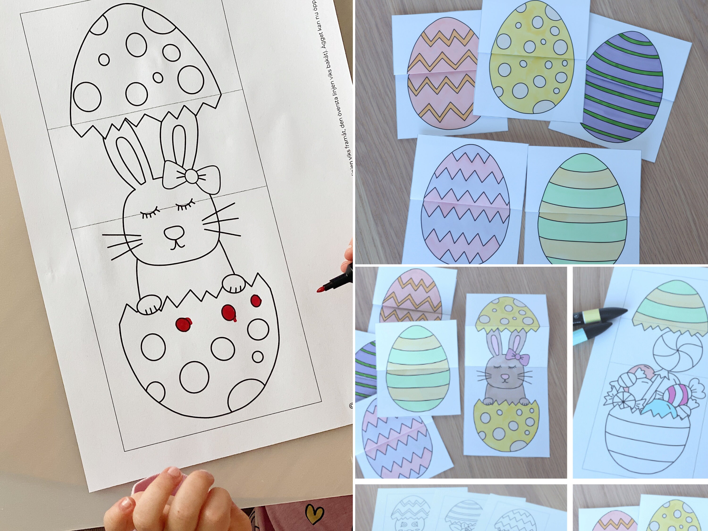 Easter Surprise Egg Cards Paper Craft Activity Printable Coloring Page ...