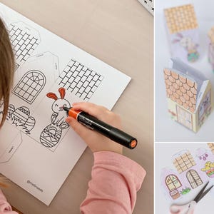 Easter 3D Houses - Printable Paper Craft Activity for Kids - Etsy