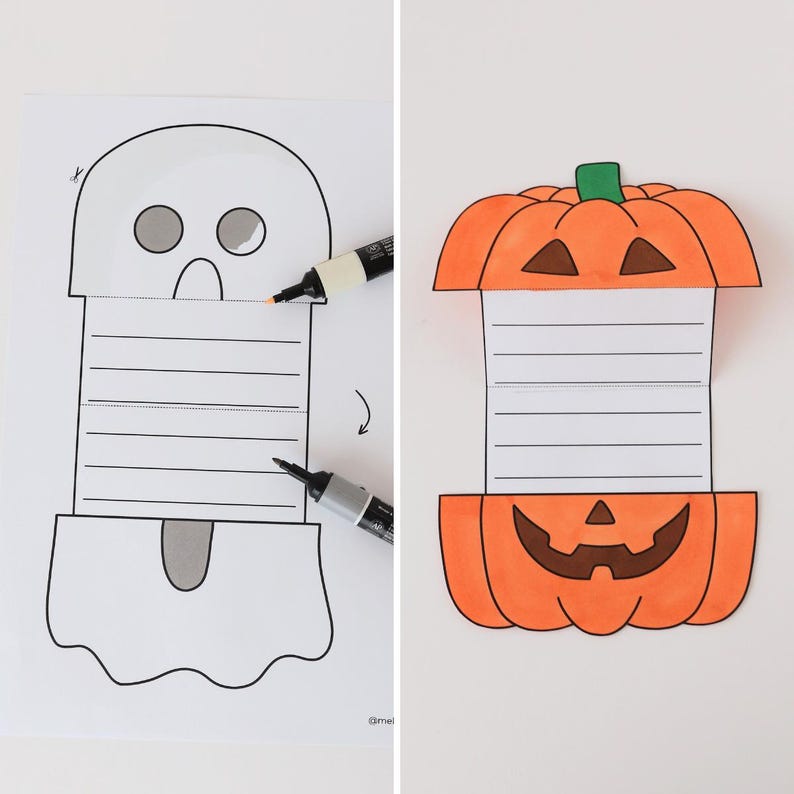 Printable Halloween Writing Templates Craft - Etsy