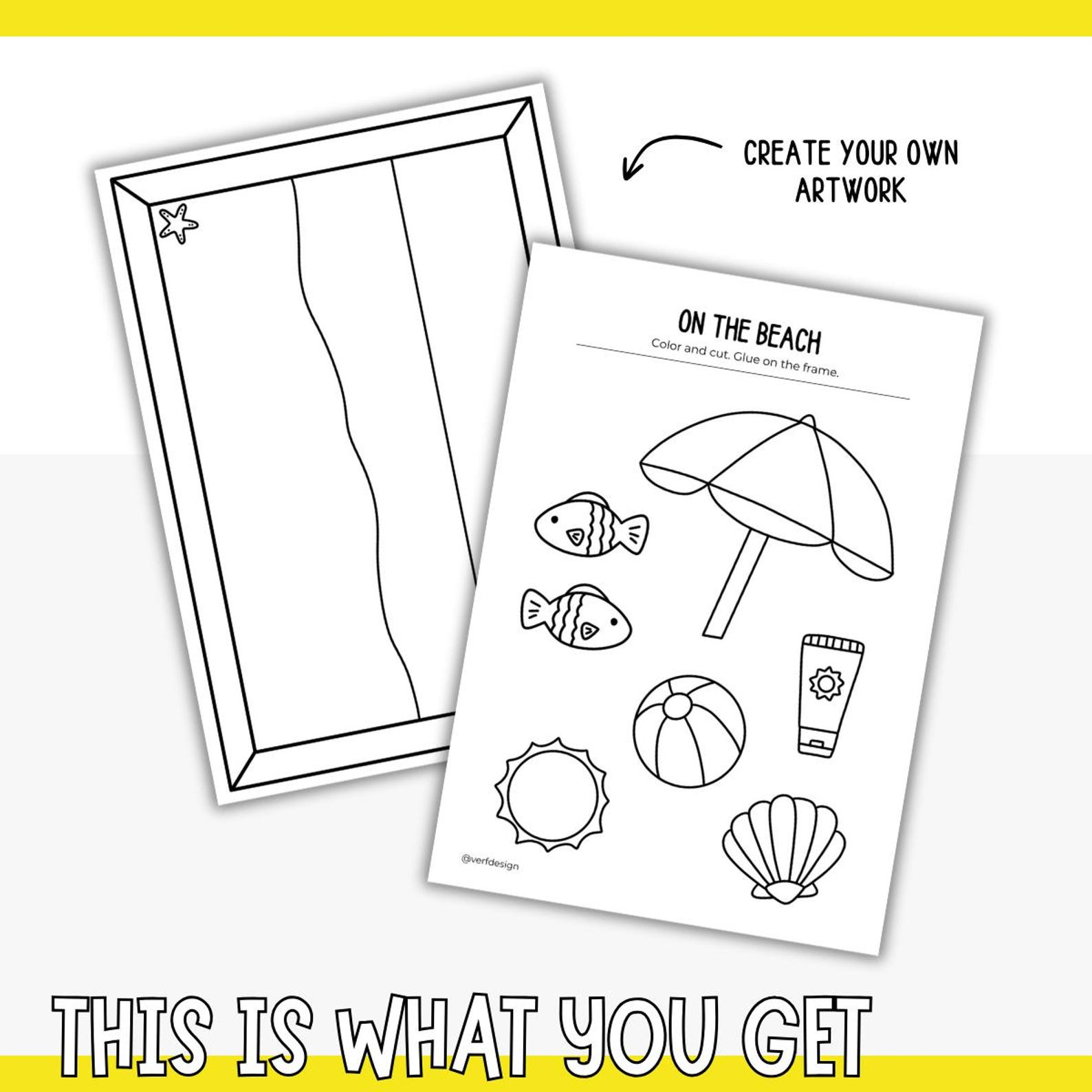 Cut and Paste Summer Craft- the Beach, Printable Summer Activities for ...
