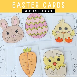Easter Cards Paper Craft Activity Printable Coloring Page for Kids Open ...