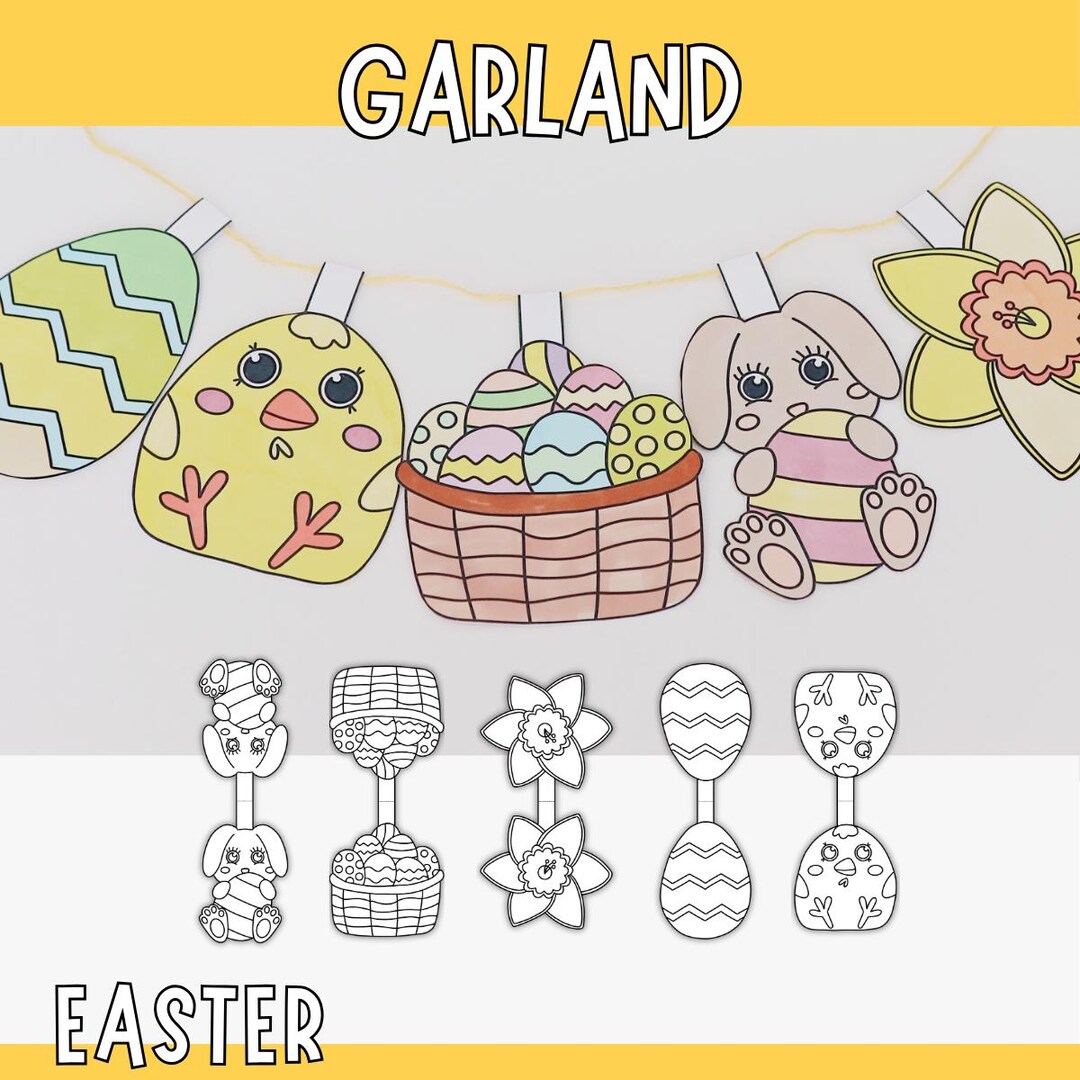 Printable Easter Garland – DIY Easter Decoration for Kids! - Etsy