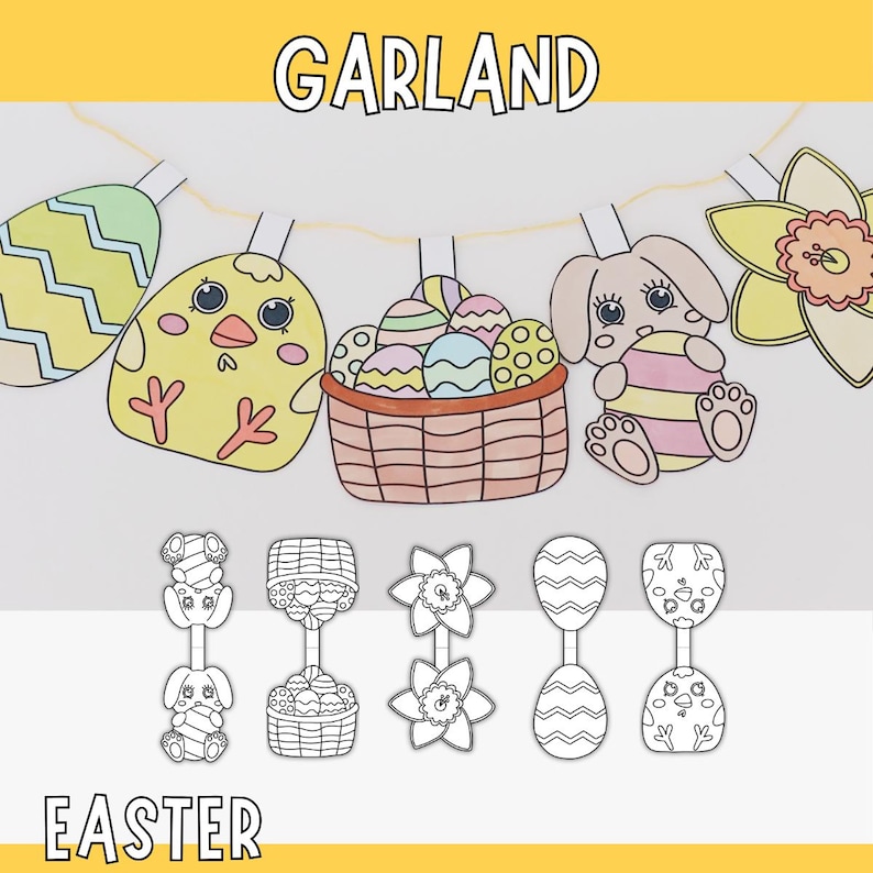Printable Easter Garland – DIY Easter Decoration for Kids! - Etsy