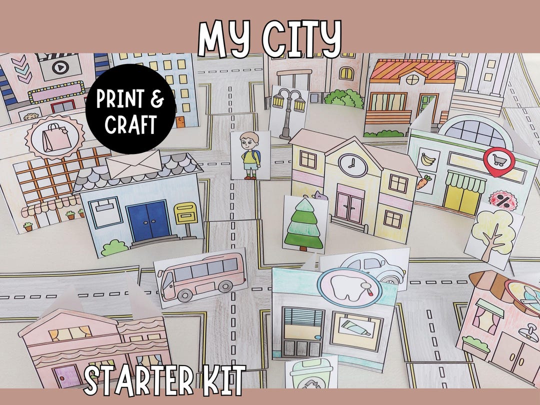 My City Starter Kit - Build Your Own City Printable Craft With Houses ...