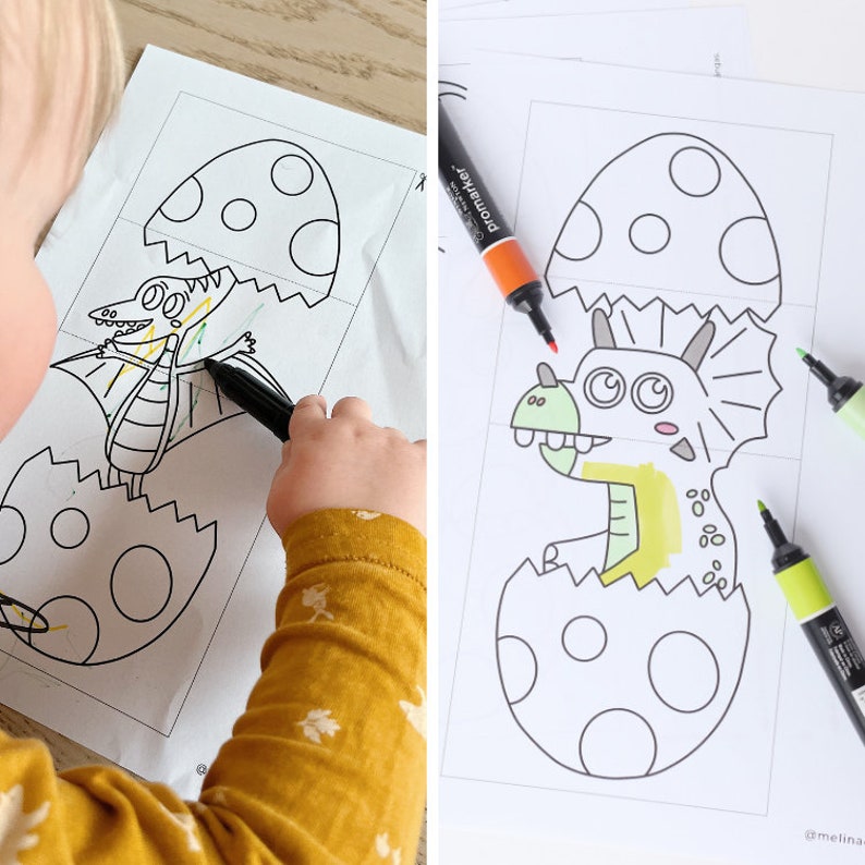 Paper Craft Printable Dinosaur for Kids Activities - Etsy