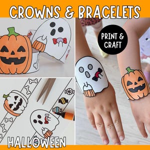 Halloween Bracelets and Crowns Craft – Printable Accessories for Kids ...