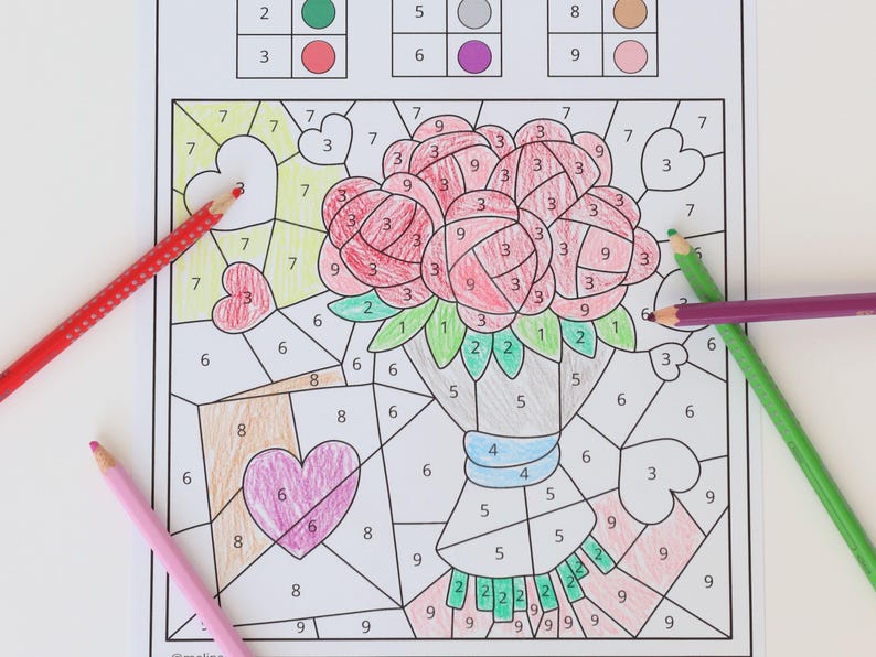 Color by Code Valentine's Day Designs – Fun and Creative Activity for ...