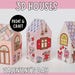 Valentine's Day 3D Paper Craft Houses - Printable DIY Activity for Kids ...