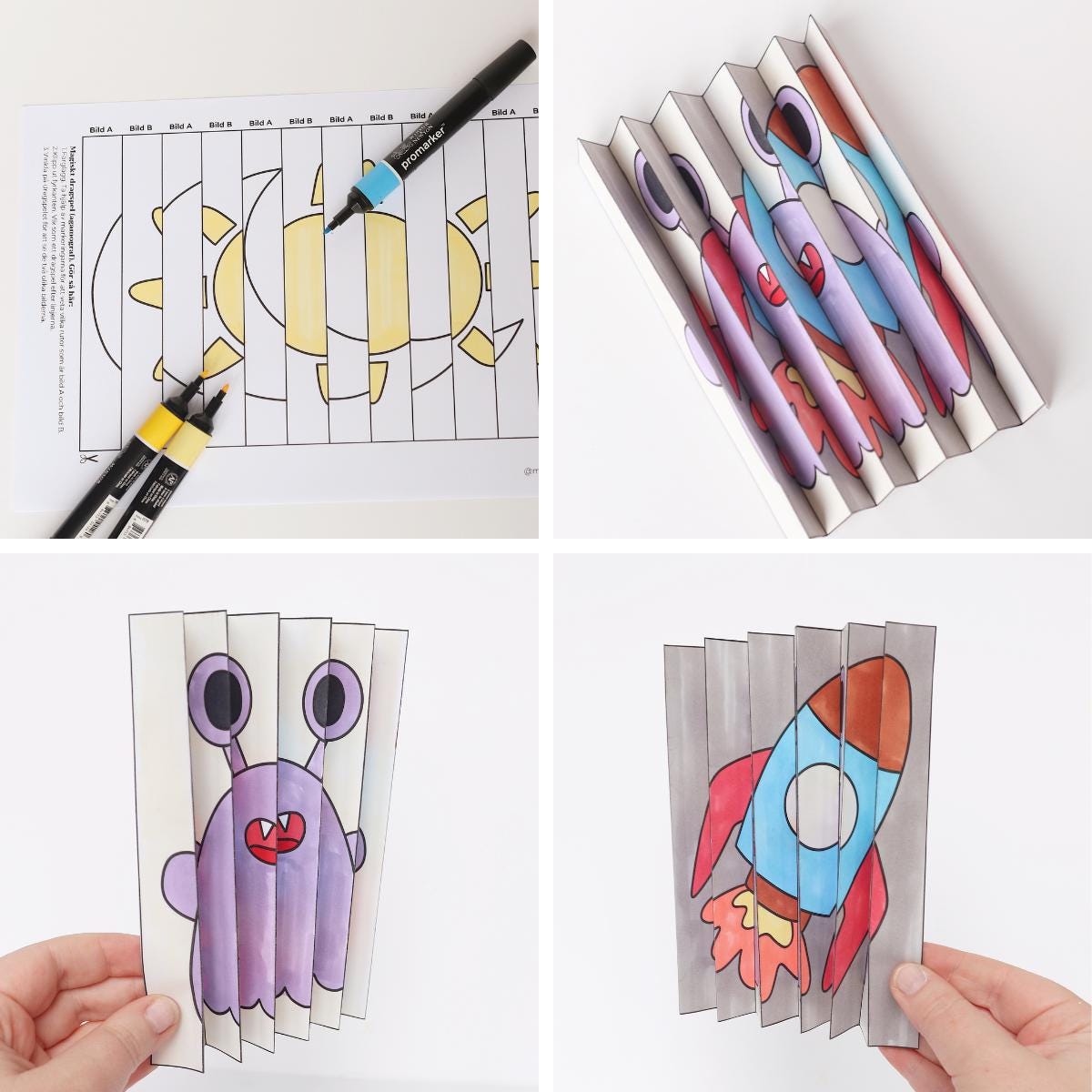Space-themed Agamograph Craft – Fold & Reveal the Magic! - Etsy