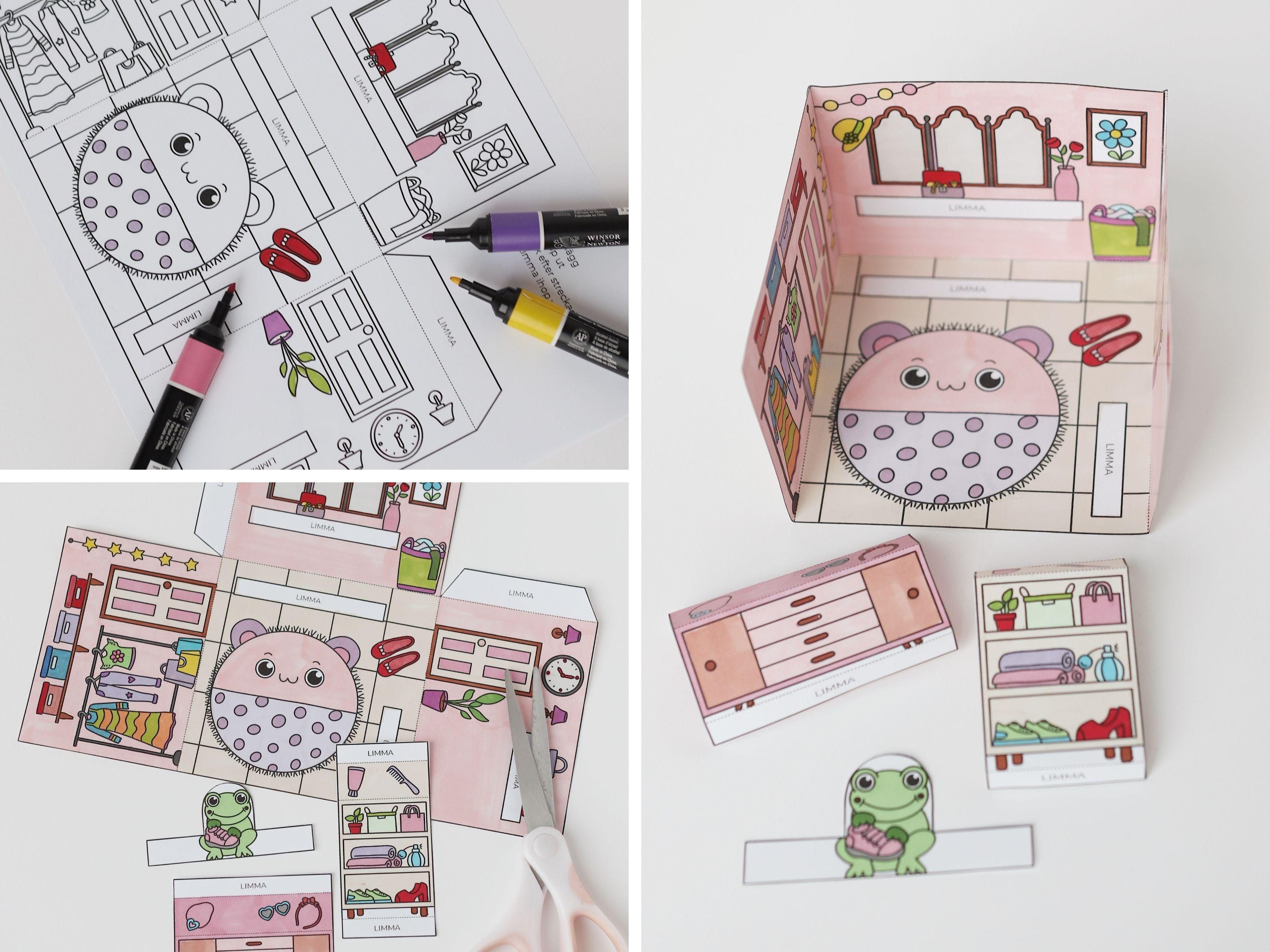 Walk-in Closet for 3D Dollhouse - Printable Paper Craft With Frog ...