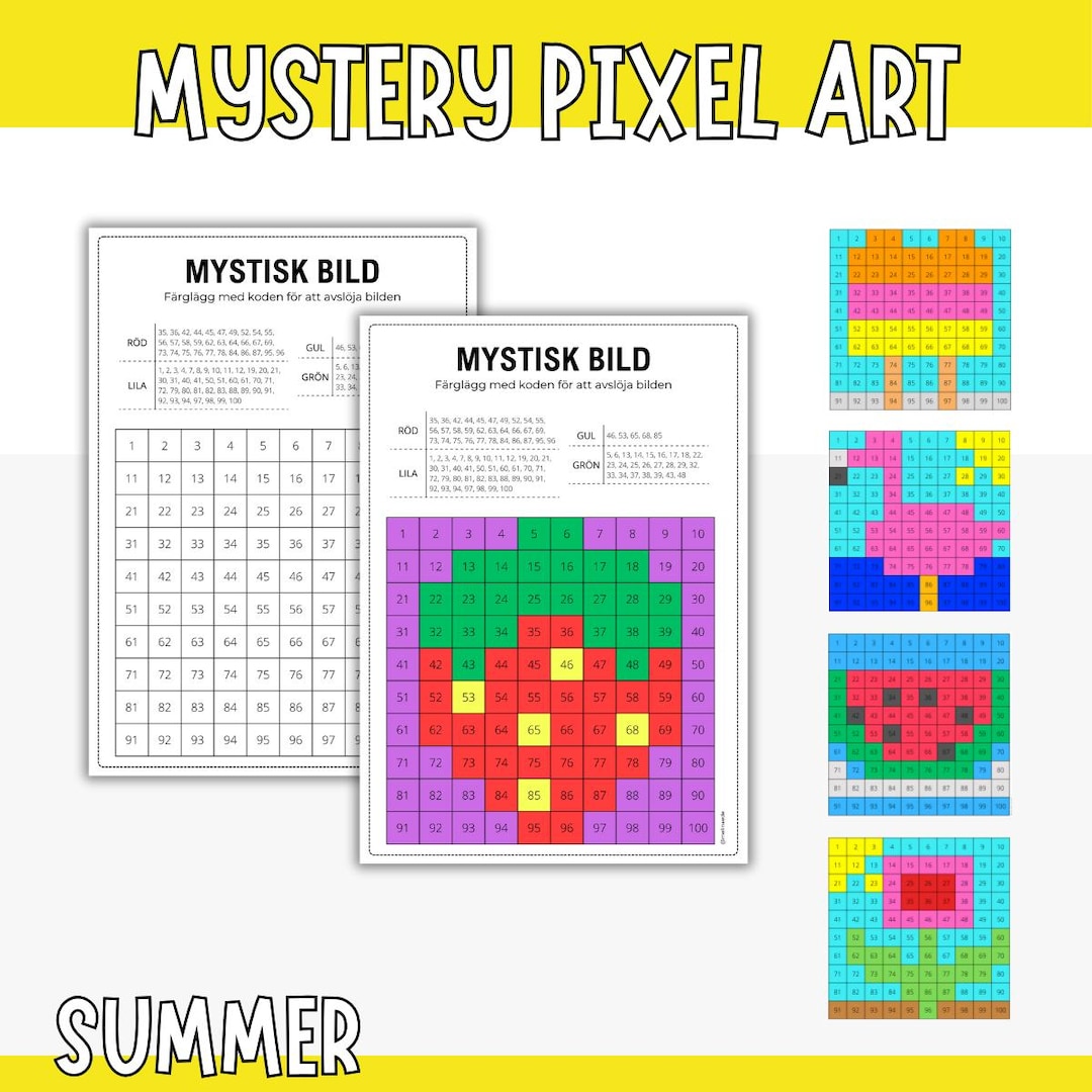 Reveal the Hidden Picture – Summer Mystery Coloring by Number - Etsy