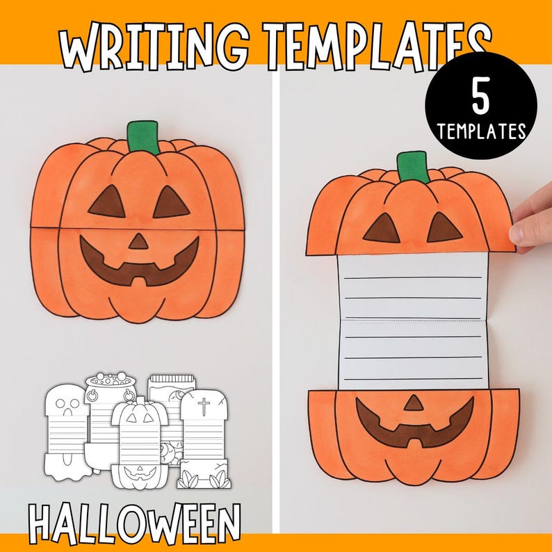 Printable Halloween Writing Templates Craft - Etsy