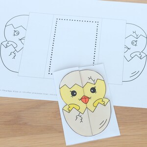 Easter Cards Paper Craft Activity Printable Coloring Page for Kids Open ...
