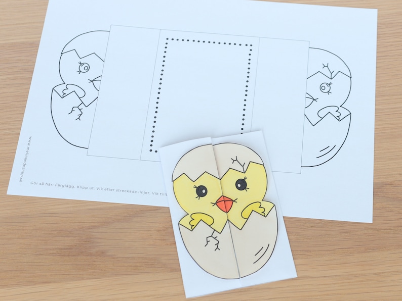 Easter Cards Paper Craft Activity Printable Coloring Page for Kids Open ...