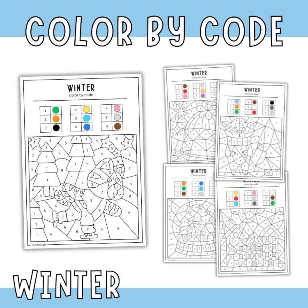Paper Craft Color by Code Winter for Kids - Etsy
