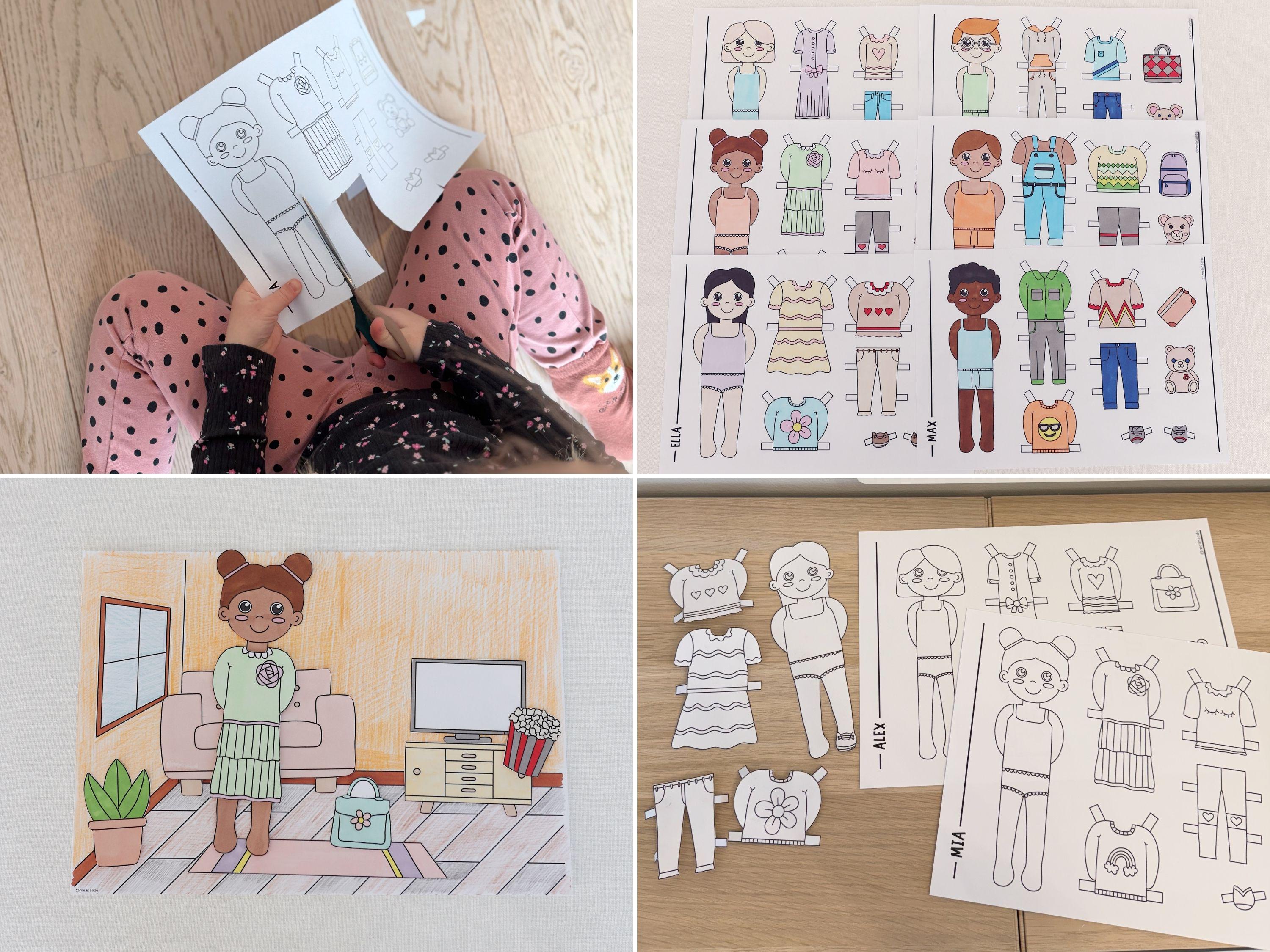 Paper Doll Starter Kit – Printable Craft With 6 Dolls, Clothes & Props ...