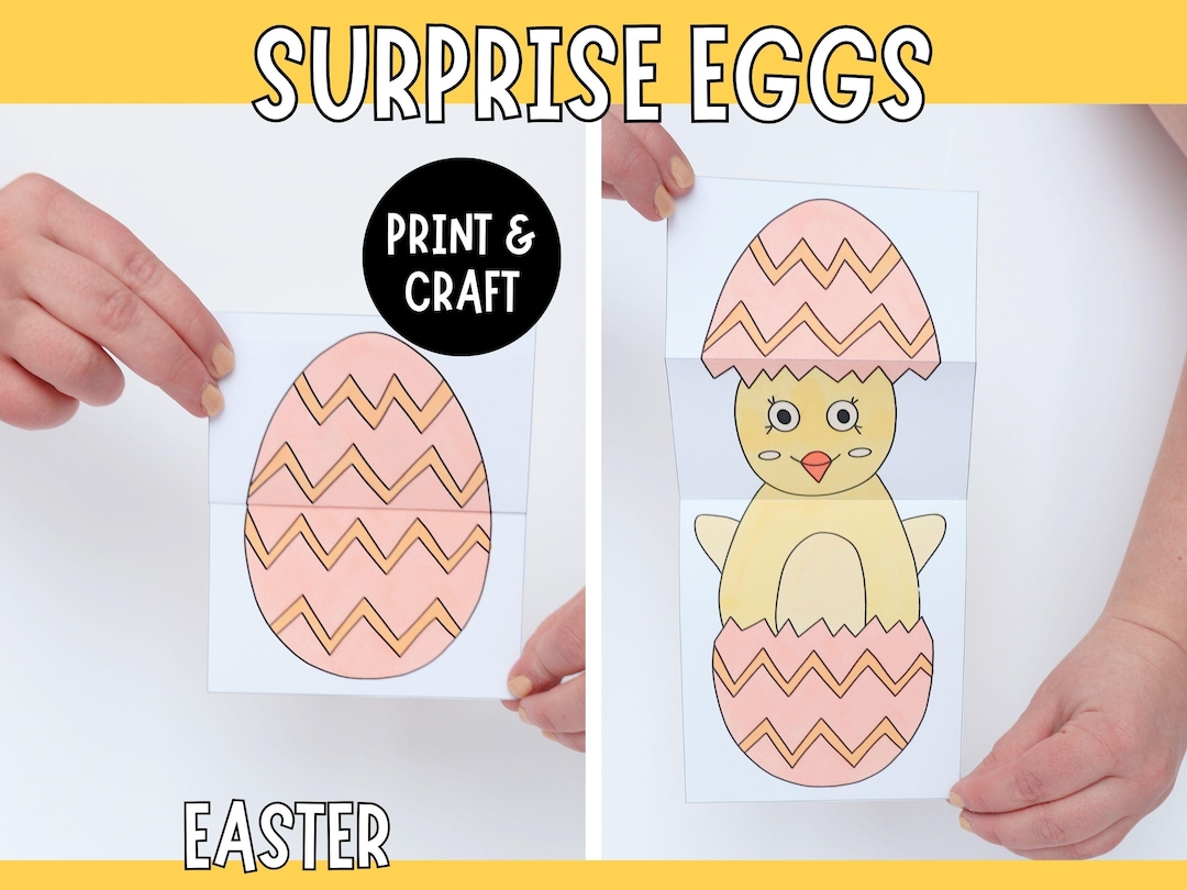 Easter Surprise Egg Cards - Printable Paper Craft for Kids - Etsy