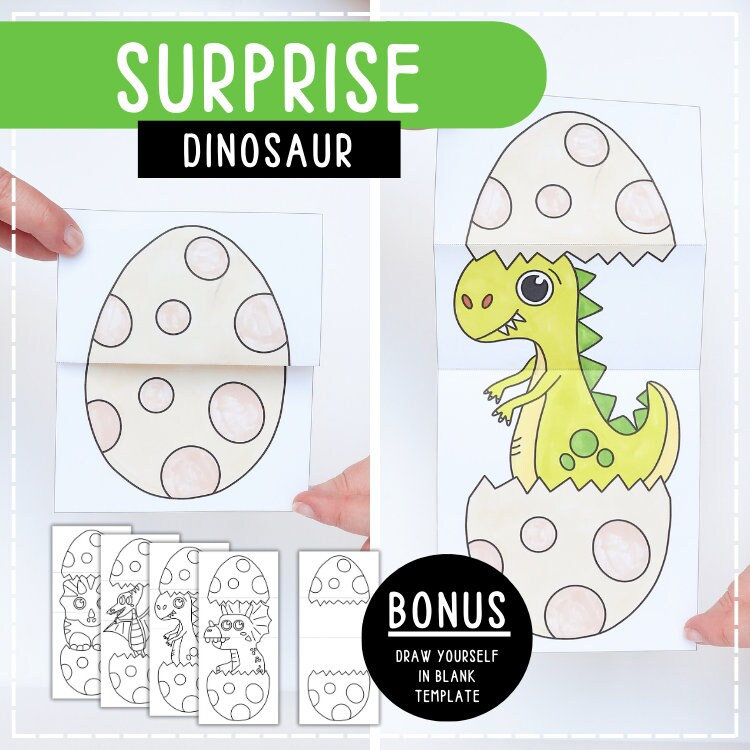 Paper Craft Printable Dinosaur for Kids Activities - Etsy