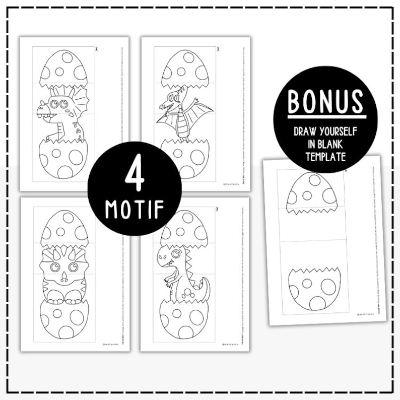 Paper Craft Printable Dinosaur for Kids Activities - Etsy