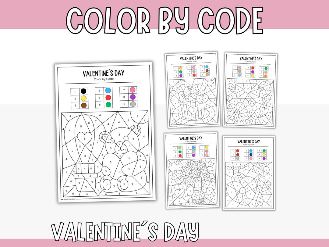 Color by Code Valentine's Day Designs – Fun and Creative Activity for ...