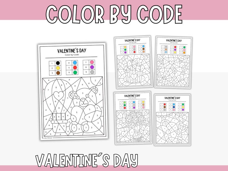 Color by Code Valentine's Day Designs – Fun and Creative Activity for ...