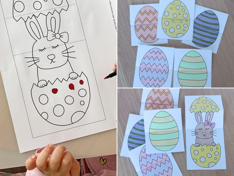 Easter Surprise Egg Cards - Printable Paper Craft for Kids - Etsy