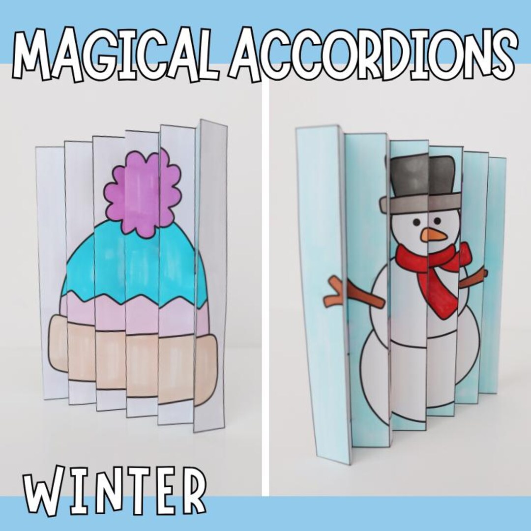 Kids Paper Craft Winter, Magical Accordions - Etsy
