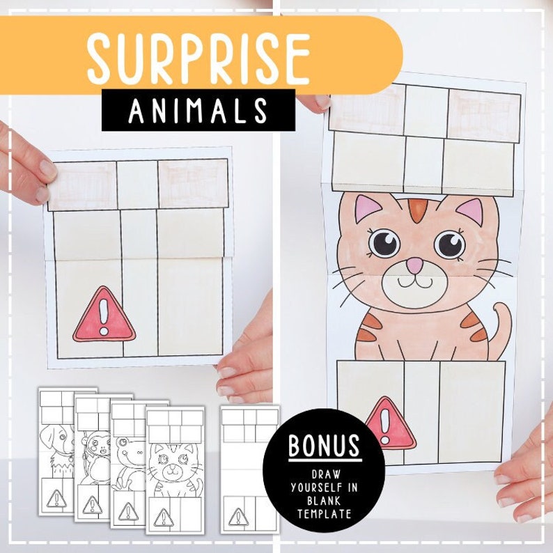 Paper Craft Printable Animals for Kids Activities - Etsy