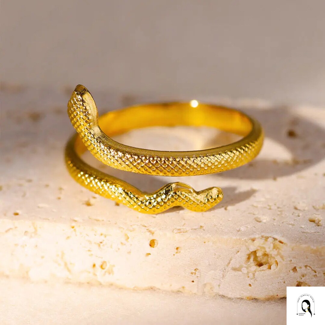 Stainless Steel Snake Ring, Open Adjustable Ring, Gothic Serpent ...
