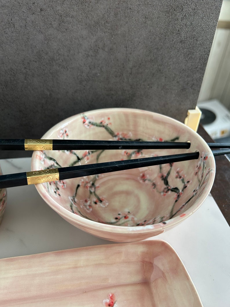 Complete Japanese-style Dinnerware Set #41 With Cherry Blossoms Design ...