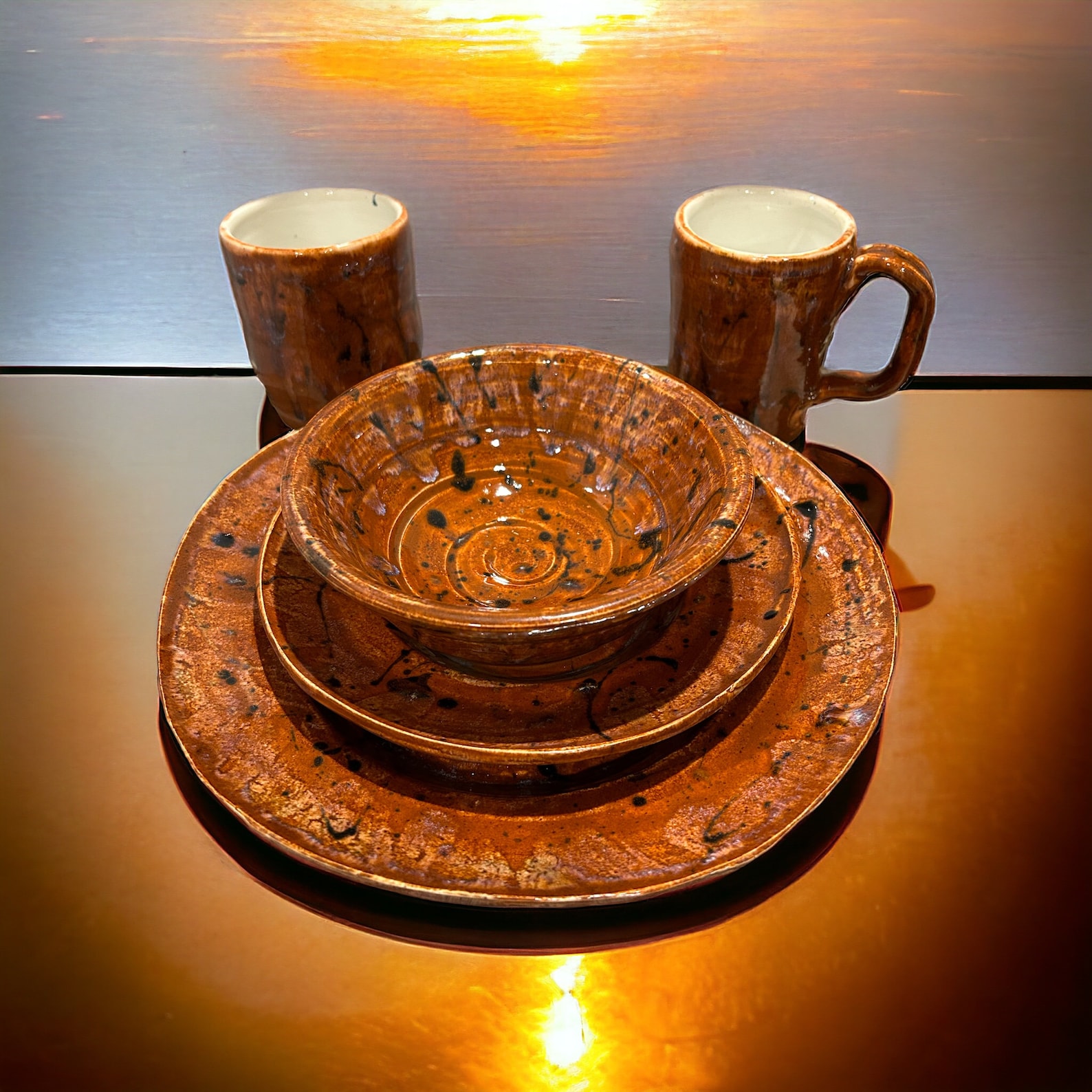 Southwestern 5 Complete Handbuilt and Wheel-thrown Dinnerware Set - Etsy