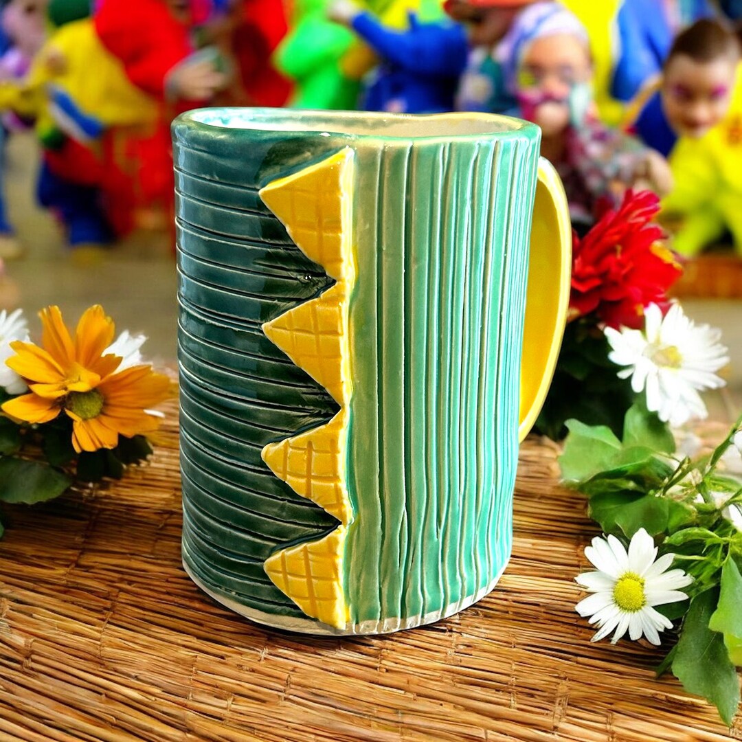 Spring Florals 46 Handbuilt Slab Pottery "harlequin" Mug - Etsy
