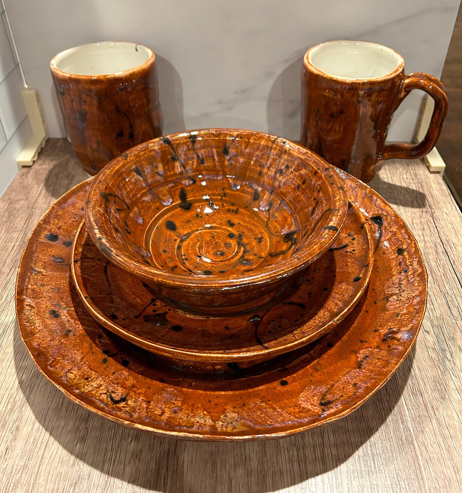 Southwestern 5 Complete Handbuilt and Wheel-thrown Dinnerware Set - Etsy