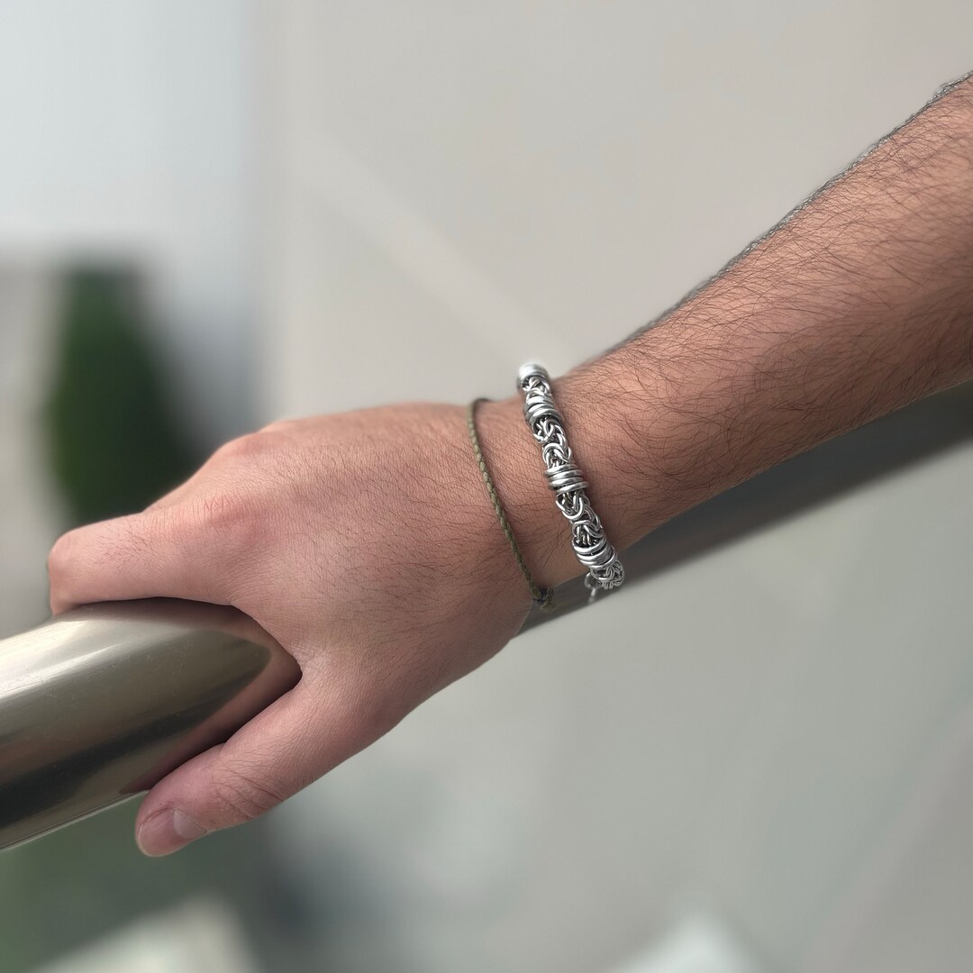 Byzantine Weave Chainmail Bracelet Chainmail Jewelry for Men Aluminium ...