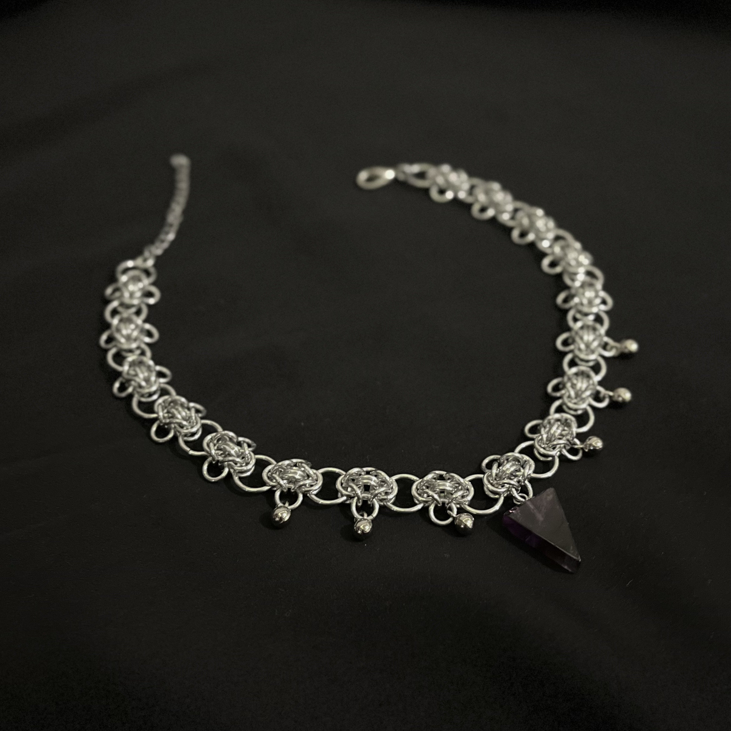 Byzantine Weave Amethyst Gothic Chainmail Choker Chainmail Jewelry ...