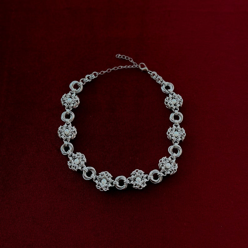 Byzantine Weave Chainmail Choker Medieval Chainmail Aluminum Necklace ...