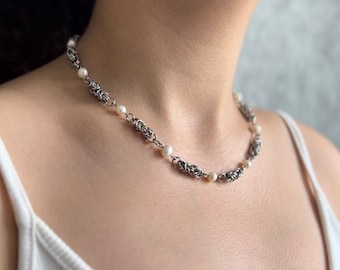 Byzantine Weave Chainmail Choker Medieval Chainmail Aluminium and ...