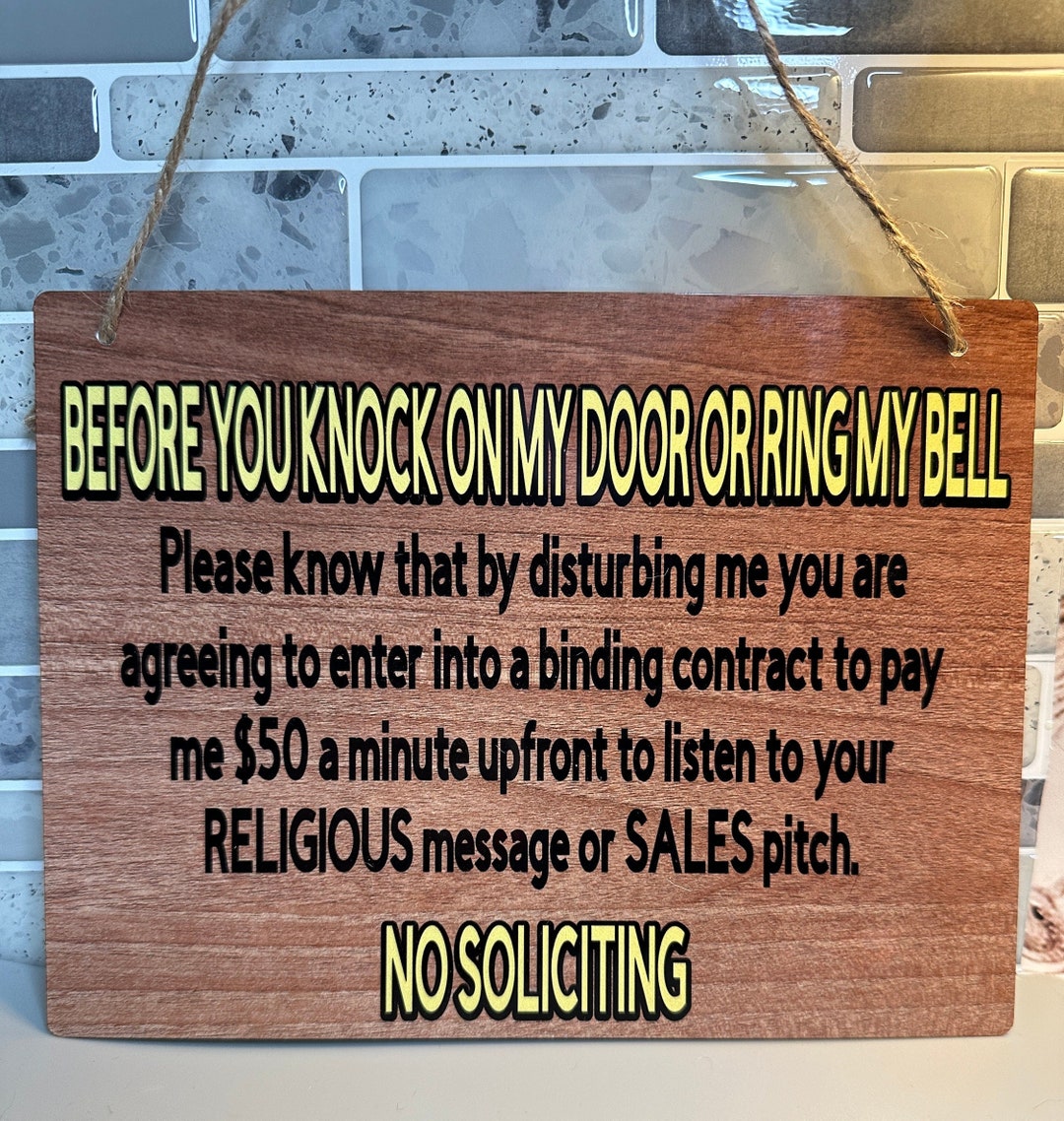 Funny pay Me No Soliciting Metal Sign. Do Not Knock on My Door. Faux ...