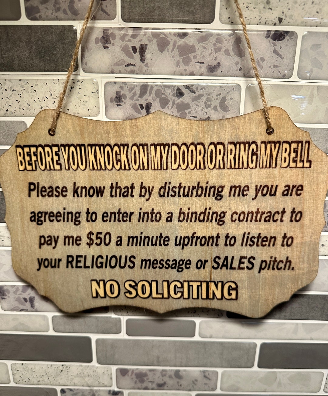 Funny No Soliciting Wooden Sign. Do Not Knock on My Door Sign. - Etsy