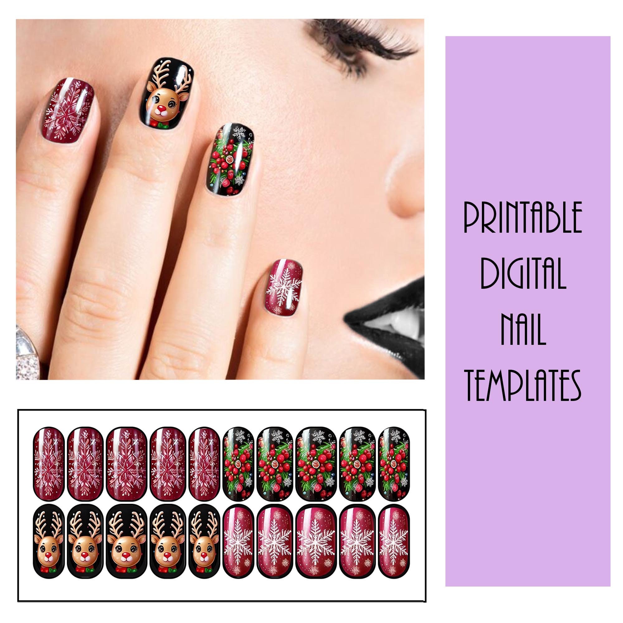 Nail Template Nail Wraps Nail Decals Nail Supplies nail Art-nail ...