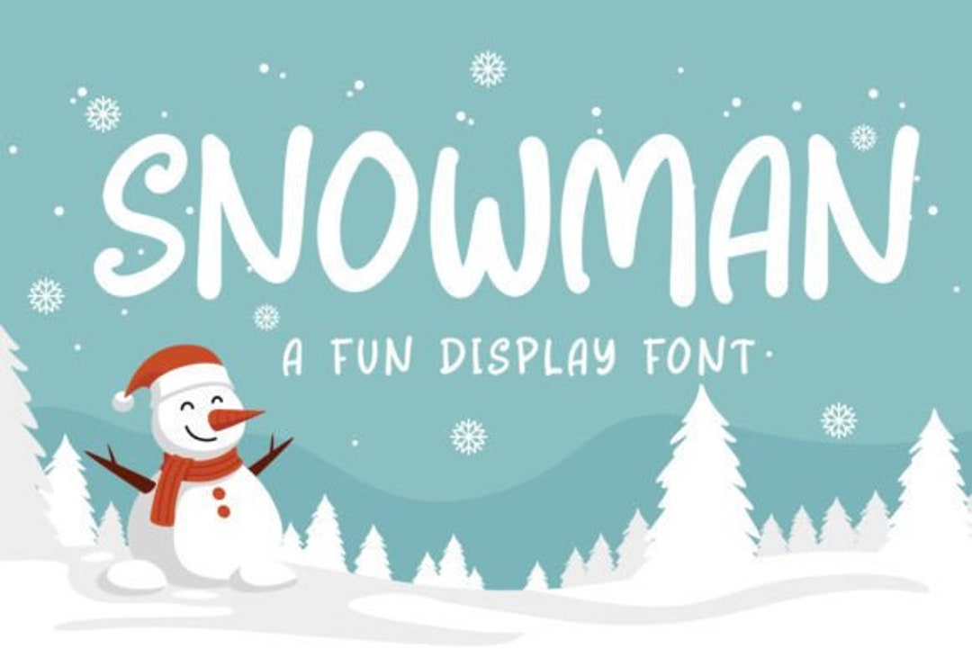 Snowman Font Note Font Cute Font School Font Branding - Etsy Australia
