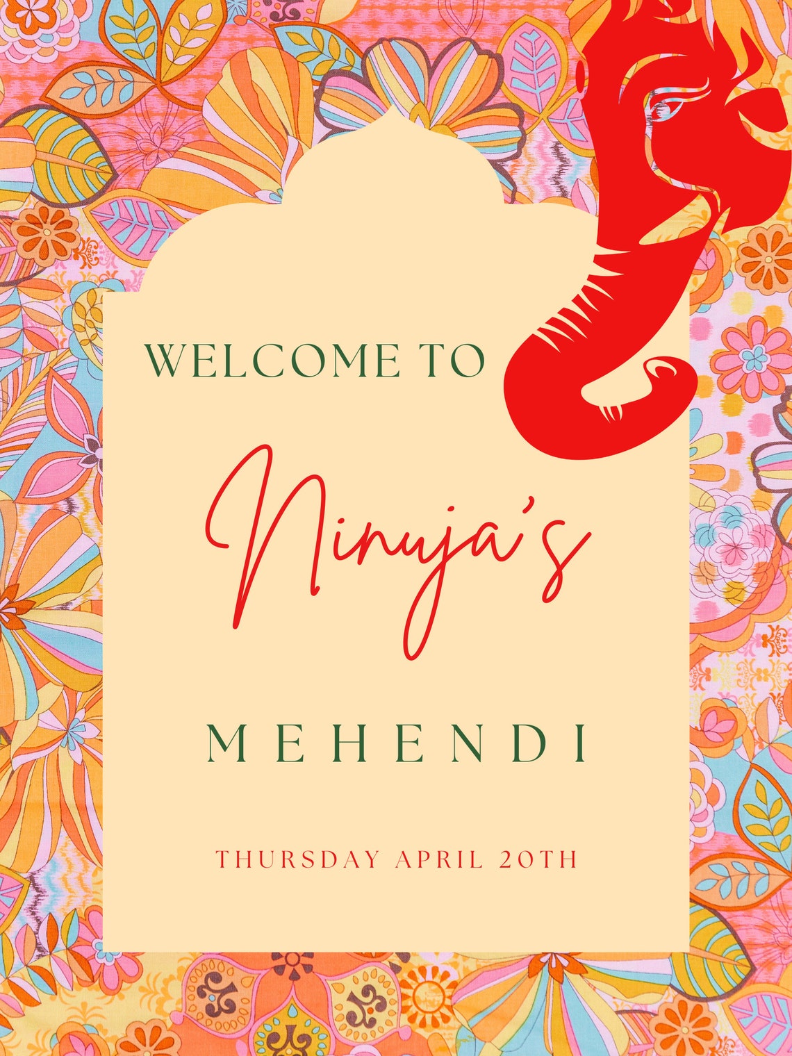 Mehndi Welcome Signs as Mehndi Decor, Mehndi Posters & Mehendi Welcome ...
