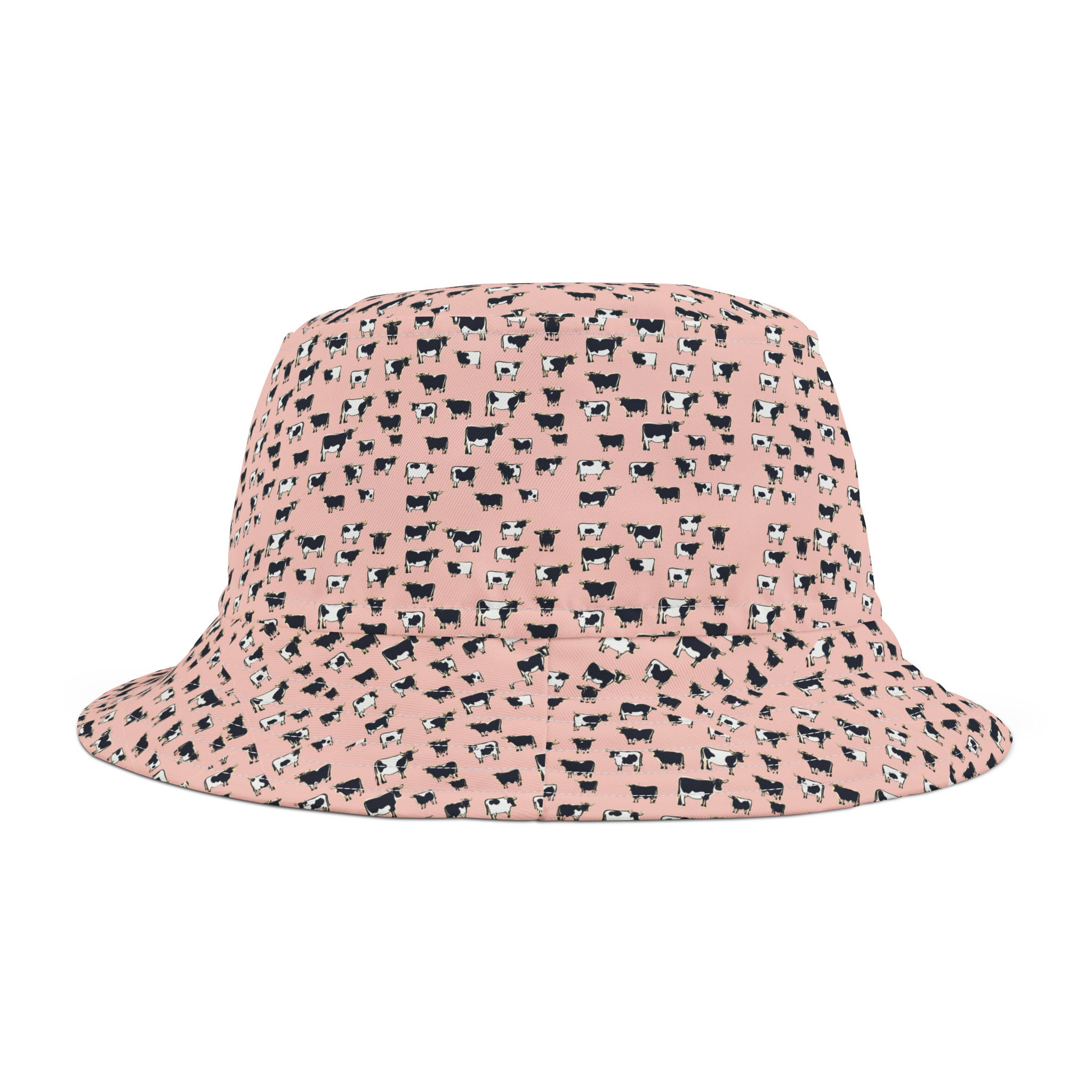 Cute Pink Cute Cow Bucket Hat, Animal Bucket Hat, Hat With Cows, Pink ...