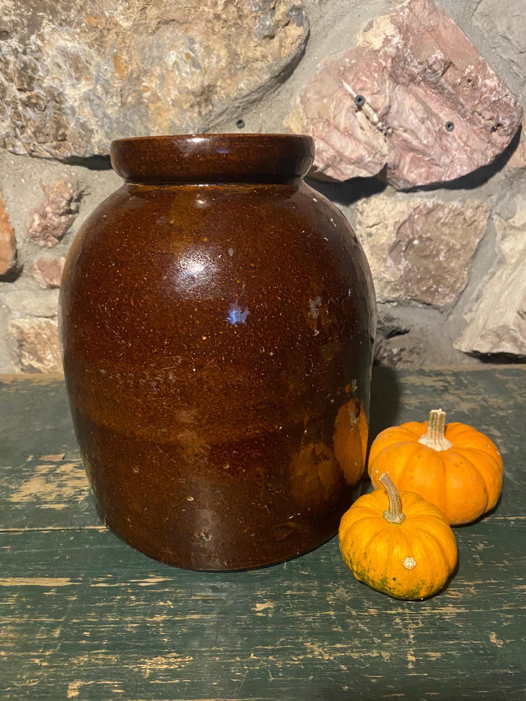 Antique Redware Crock - Etsy