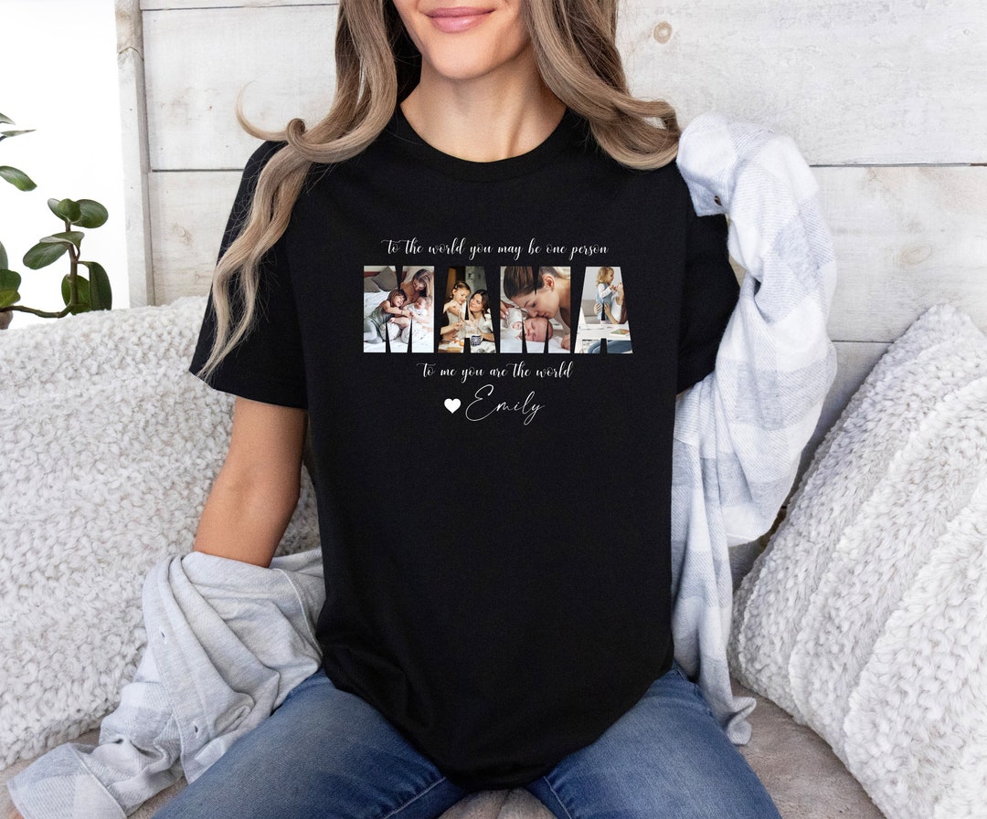 Mama Photo Collage T-shirt, Custom Mama Photo T Shirt, Mother's Day ...