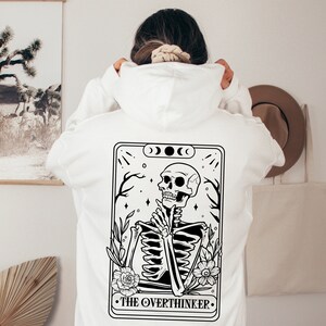 The Overthinker Tarot Hoodie, Overthinker Hoodie, Skull Tarot Card ...