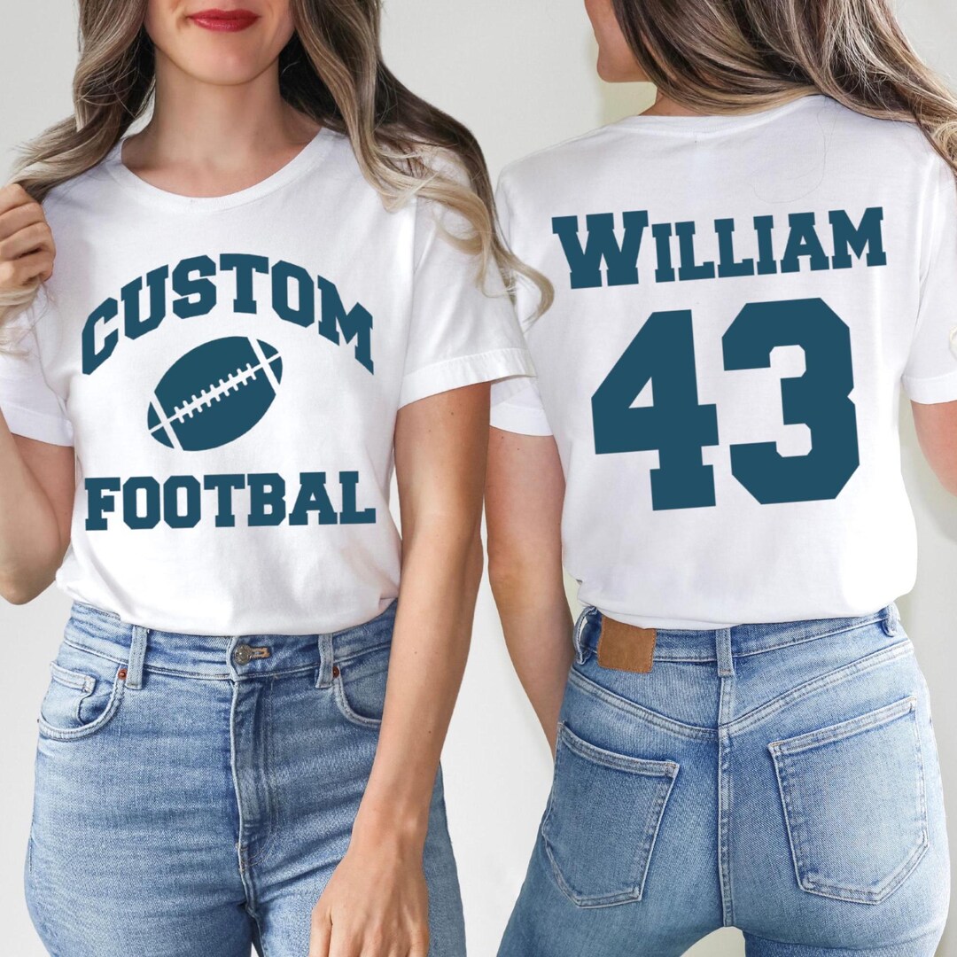 Custom Football Shirt: Personalized Mascot Jersey Number Tee - Etsy